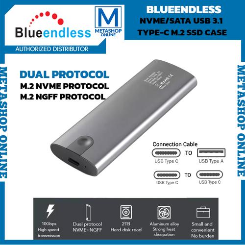 Jual Blueendless SSD Enclosure Case M.2 Dual NVME NGFF SATA USB 3.1 Type-C - Kota Bandung ...