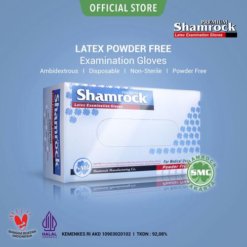 Jual PREMIUM Shamrock Latex Powder Free | Examination Gloves - Small ...