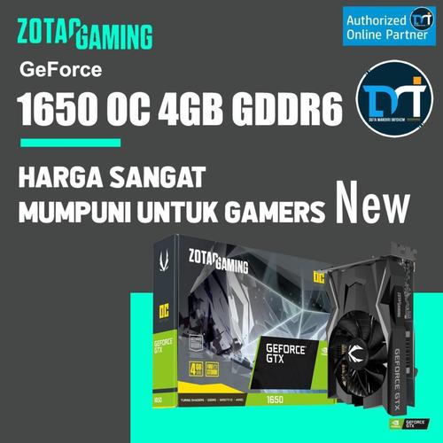 Promo Zotac Gaming GeForce GTX 1650 4GB GDDR6 OC Edition 128Bit - Single Fan Cicil 0% 3x ...