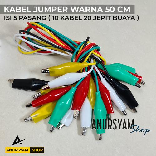 Jual Kabel Jepit Buaya Set isi 10 Kabel Panjang 50 cm Kabel Jumper ...