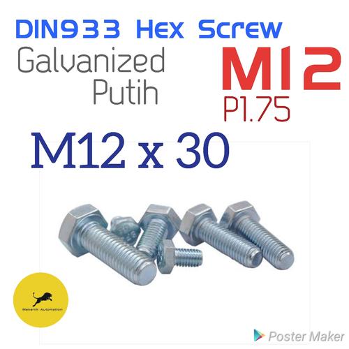 Jual Baut Hex M12 x 30 BO Putih - Jakarta Timur - MekanikAutomation ...