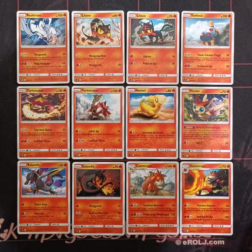 Jual Kartu Pokemon Tipe Api Fire Type Original Bahasa Indonesia set 2 ...