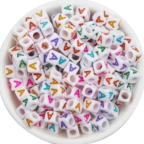 Jual (100 pcs)Manik Manik Huruf Kotak Mote Huruf Abjad Balok Mute ...