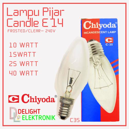 Jual LAMPU PIJAR CHIYODA JANTUNG/CANDLE 220-240V (E14)(10W,15W,25W,40W) - CLEAR, 15 W - Jakarta ...