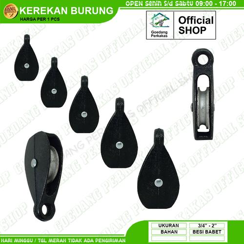 Jual Kerekan Burung Katrol Perkutut 3/4 Inch - 2 Inch Besi Hitam - 3/4 ...