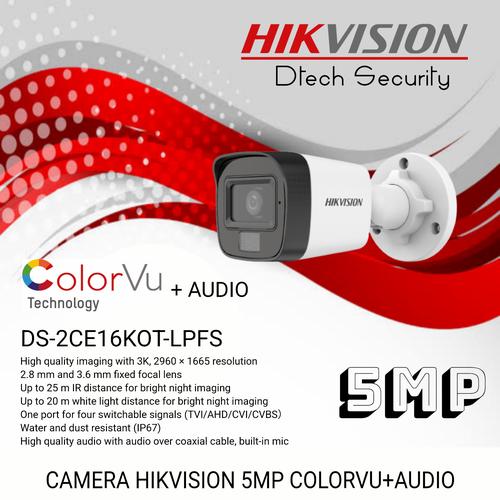 Jual HIKVISION 5MP 3K CAMERA CCTV COLORVU+AUDIO HIKVISION DS-2CE16KOT ...