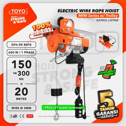 Promo Mini Electric Hoist Trolley set / Katrol Listrik 150/300Kg x 20M ...