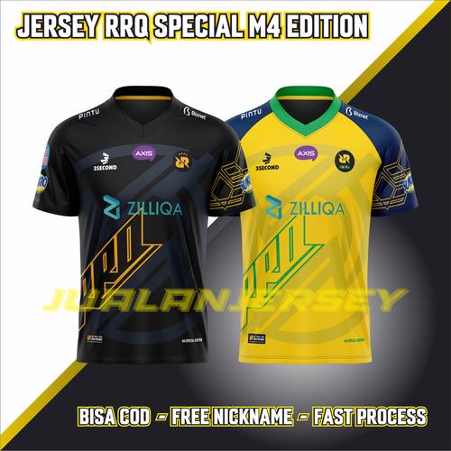 Jual JERSEY RRQ M4 2022 2023 FREE NAMA - Hitam, XS kids - Kab. Lumajang ...