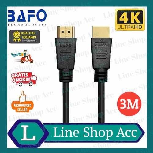 Jual BAFO Cable HDMI 3 Meter Versi 2.0 Quad HD 3D 4K Gold Plated - 2M ...