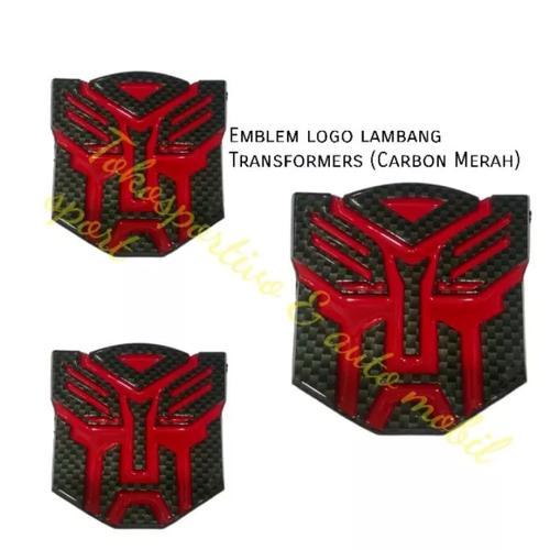 Jual Emblem Logo Lambang Transformers Carbon Merah Mobil - Jakarta ...