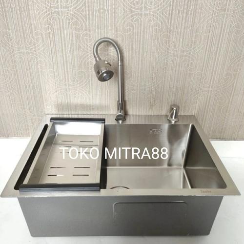 Jual inobe kitchen sink inobe 6045 stainless komplit set kran fexsibel ...