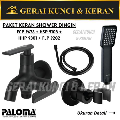 Jual PALOMA PAKET FCP 9676 KERAN SHOWER MANDI AIR DINGIN HITAM MATTE ...