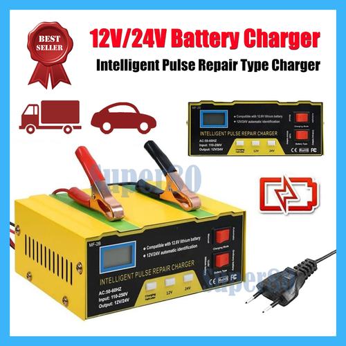 Promo Alat Cas Aki 12V-24V Smart Charger Accu Motor Mobil Truk Kapal ...