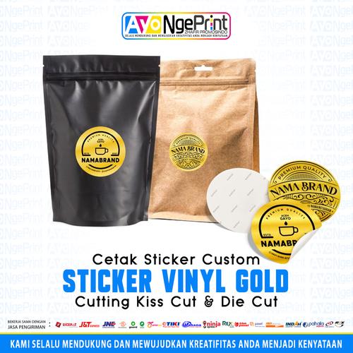 Jual Cetak Stiker Label Kemasan Produk Gold Metalic / Stiker Emas Tahan ...