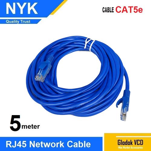 Jual Kabel Lan UTP Cat5E 5m / Internet / Ethernet Cable NYK 5 meter ...