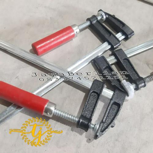 Jual clamp f Penjepit papan kayu 50 x 200 mm alat pres kayu meja besi ...