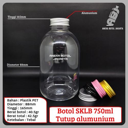 Jual Botol gendut 750 ml tutup alumunium / Botol SKLB 750 ml alumunium ...