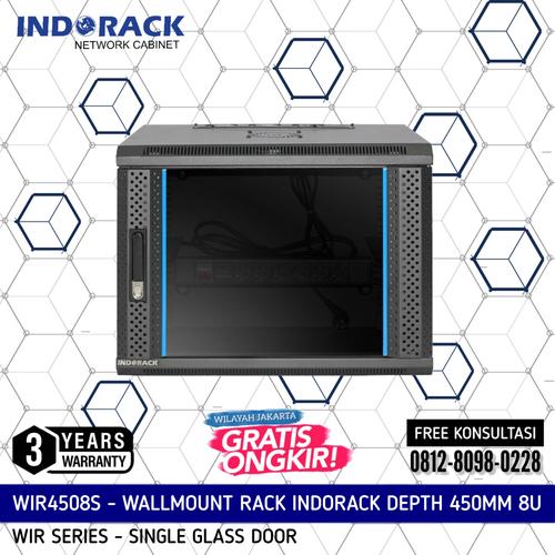 Jual Wallmount Rack INDORACK Single Door Rak Server 8U Depth 450mm ...