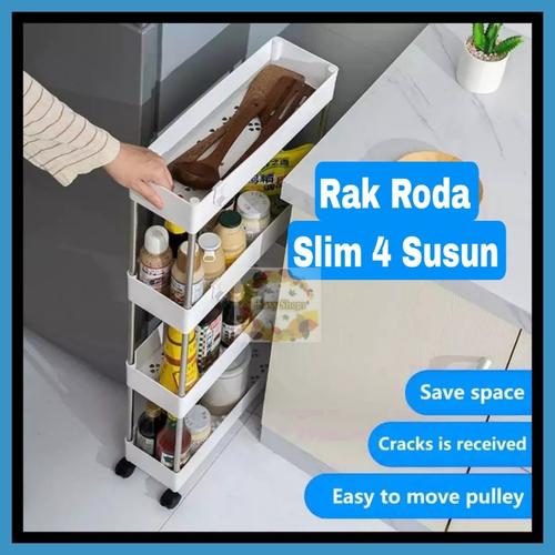 Promo NS - RAK RODA SUSUN 4 SLIM TEMPAT BUMBU DAPUR SLIM RAK 4 TINGKAT ...
