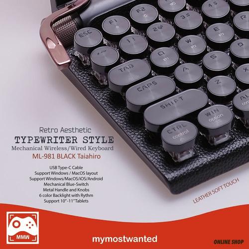 Jual Retro Vintage Mechanical Typewriter Keyboard - BLACK LEATHER ...
