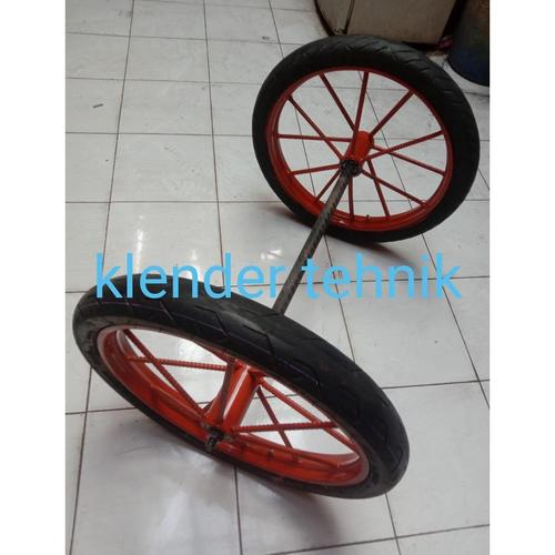 Jual roda gerobak palang besi 6 kecil sett/ban roda gerobak/alat angkut ...