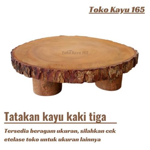 Jual Talenan kayu kaki tiga dm 20-22cm tatakan alas kue alas pot ...
