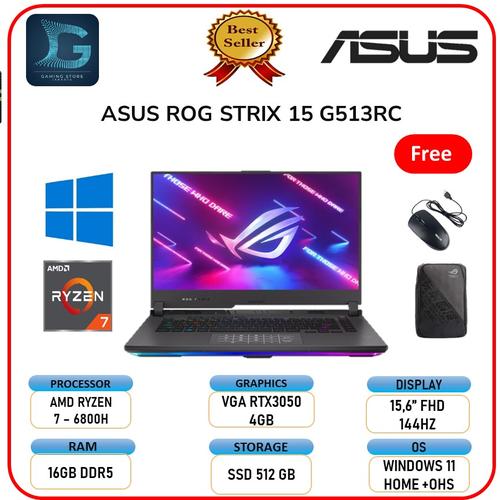 Jual Laptop ASUS ROG G513RC RTX3050 RYZEN 7 6800H 16GB 512SSD W11+OHS ...
