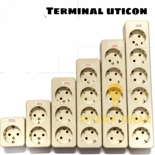 Jual Stop Kontak Arde Uticon 1 2 3 4 5 6 Lubang Terminal Kuningan / Colokan - 3 LOBANG - Kota ...