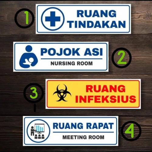 Jual STIKER sign RUANG TINDAKAN INFEKSIUS 7,5X23cm. ruang rapat. Rambu ...