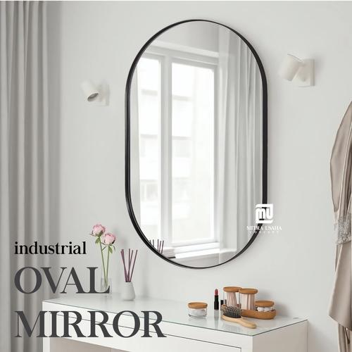 Jual Pigura Besi Oval, Cermin Oval besi 60x100 Cermin dinding wastafel ...