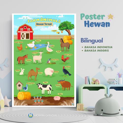 Jual Poster HEWAN TERNAK / Binatang Ternak Poster Belajar Edukasi Anak ...