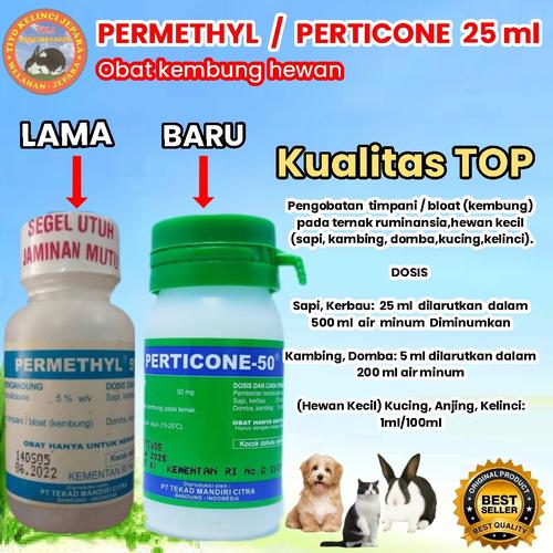 Jual permethyl 25 ml untuk kembung akut pada kelinci kambing sapi - Kab ...