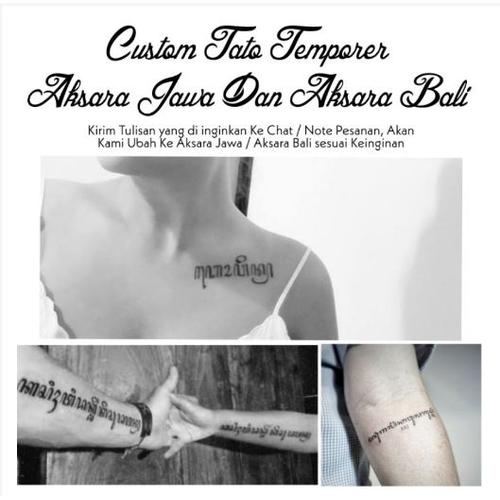 Jual CUSTOM TATTO TEMPORARY AKSARA JAWA REQUEST TATTOO TULISAN AKSARA ...