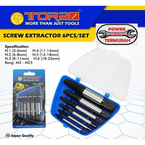 Jual Hand Tap Balik TORA Set 6pcs M3-M25 Screw Extractor Buka Baut ...