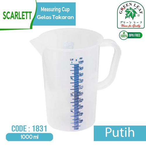 Jual Gelas Takar Ukur Takaran Plastik 1 Liter Green Leaf Scarlett 1831 ...