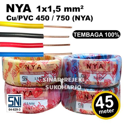 Jual Kabel NYA 1,5 mm 1 Roll 45 Meter FULL TEMBAGA MURNI SNI - Kuning - Kab. Sukoharjo - Solusi ...