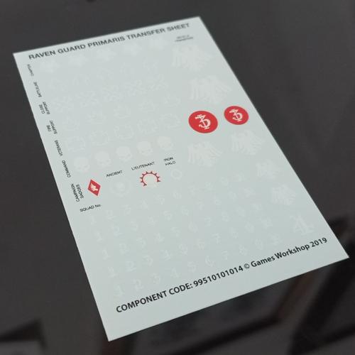 Jual Warhammer 40k Space Marines Primaris Raven Guard Transfer Sheet ...