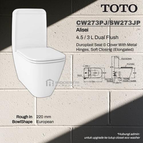 Jual Closet Duduk TOTO CW273PJ / SW273JP + TC273SJ Soft Closing (220mm ...