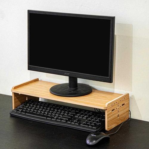 Jual Meja Alas Stand monitor laptop imac pctv kayu warna NATURAL sudut ...