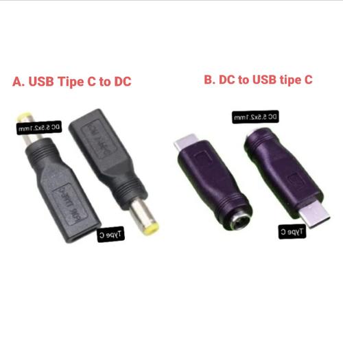 Jual Adapter converter USB Type Tipe C to Jack DC 5.5x2.1mm atau ...