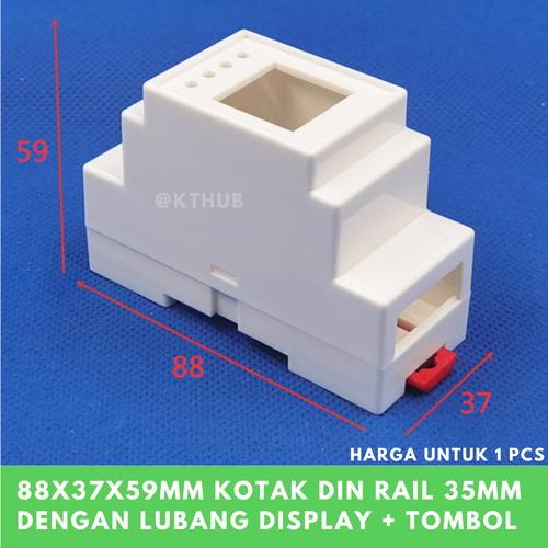 Jual 88x37x59mm Kotak Din Rail Enclosure Plastik Project Junction Box ...