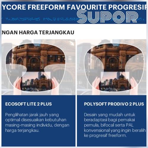 Jual Lensa kacamata Polycore Progresif Polysoft Prodivo Plus freeform ...