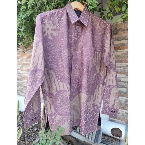 Jual KEMEJA BATIK UNGU LILAC SOF batik pria lengan panjang modern ...