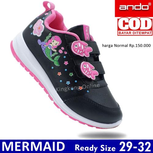 Jual Sepatu Sekolah Anak Perempuan Original Ando Mermaid Hitam PAUD TK ...