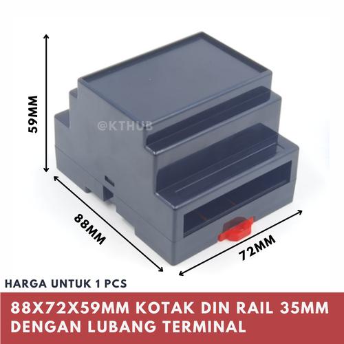 Jual 88x72x59mm Kotak Plastik Project Junction Box Case DIN Rail ...