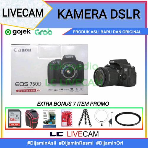Jual CANON EOS 750D KIT 18-55MM IS STM / KAMERA CANON 750D KIT 18-55MM ...