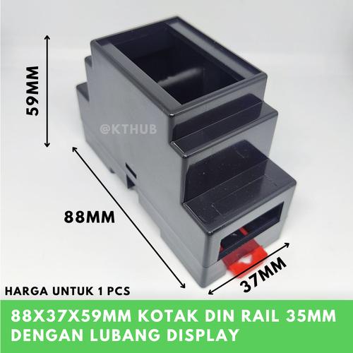 Jual 88x37x59mm Kotak Din Rail Enclosure Plastik Project Junction Box ...