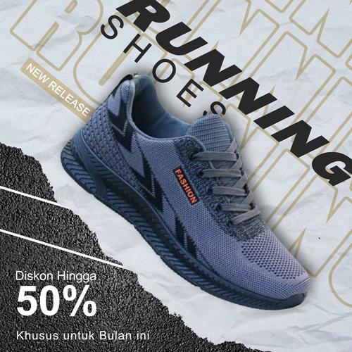Jual Sport Sepatu Pria Sneakers Running Spatu Casual Olahraga Cowok ...