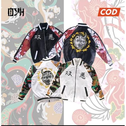 Jual Jaket Sukajan Anime Tokyo Revengers Angry Smiley Cosplay - Hitam ...
