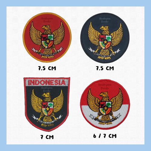 Jual Bordir Logo Garuda Indonesia Bulat Hitam Merah Putih Emblem - Full ...